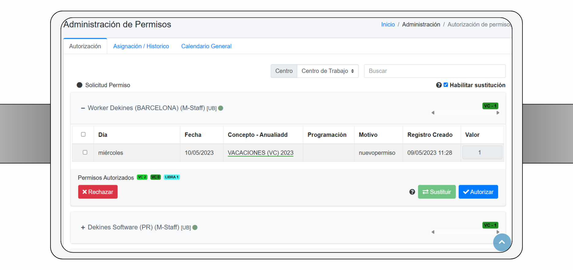 Administración - Workplanner