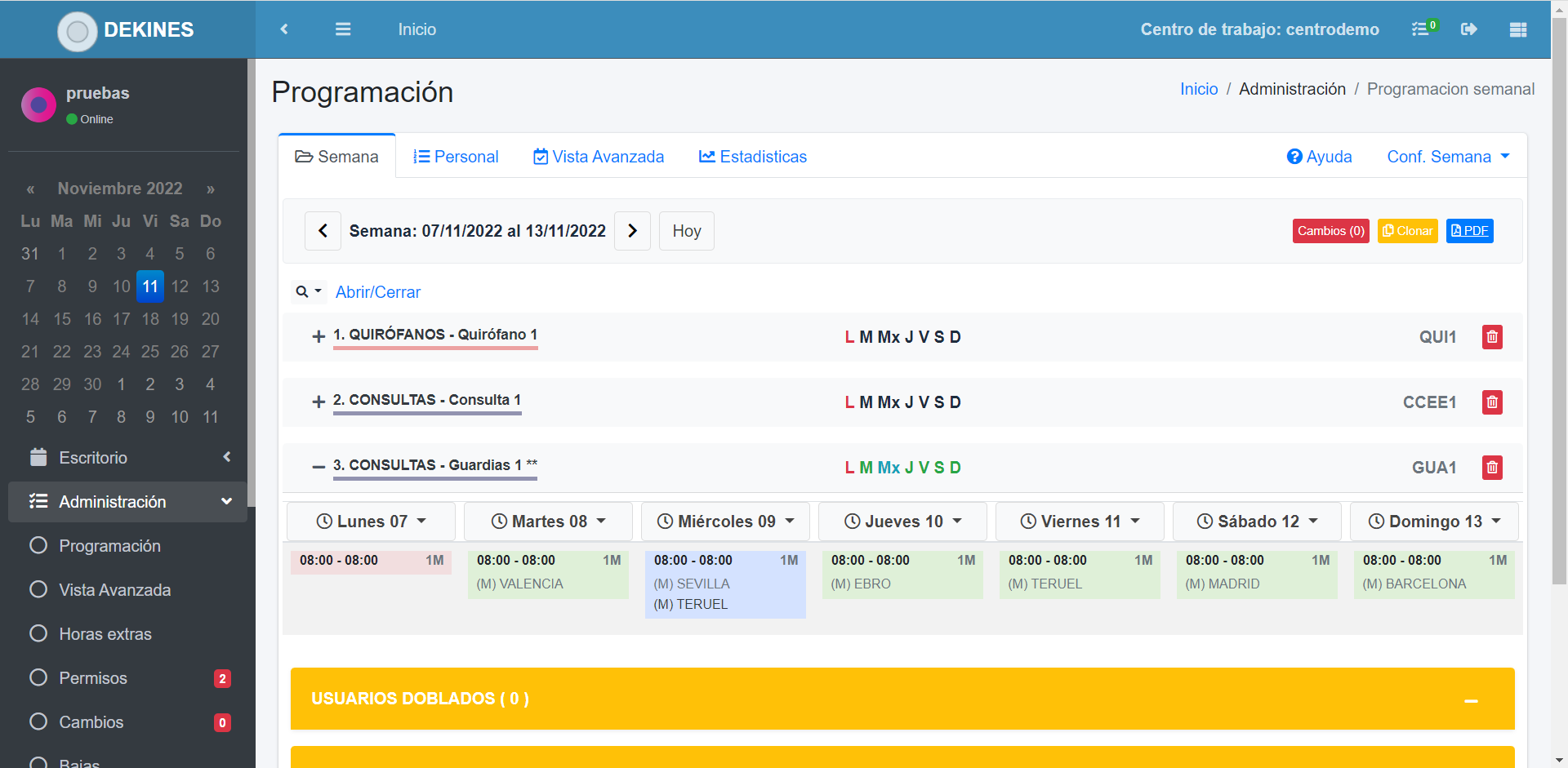 Programación - Workplanner